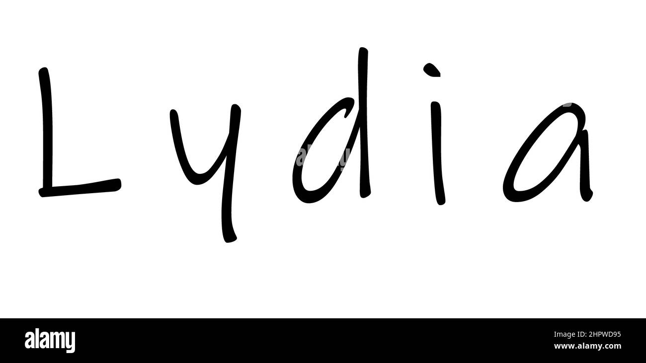 Simple text name design on white Stock Photo - Alamy