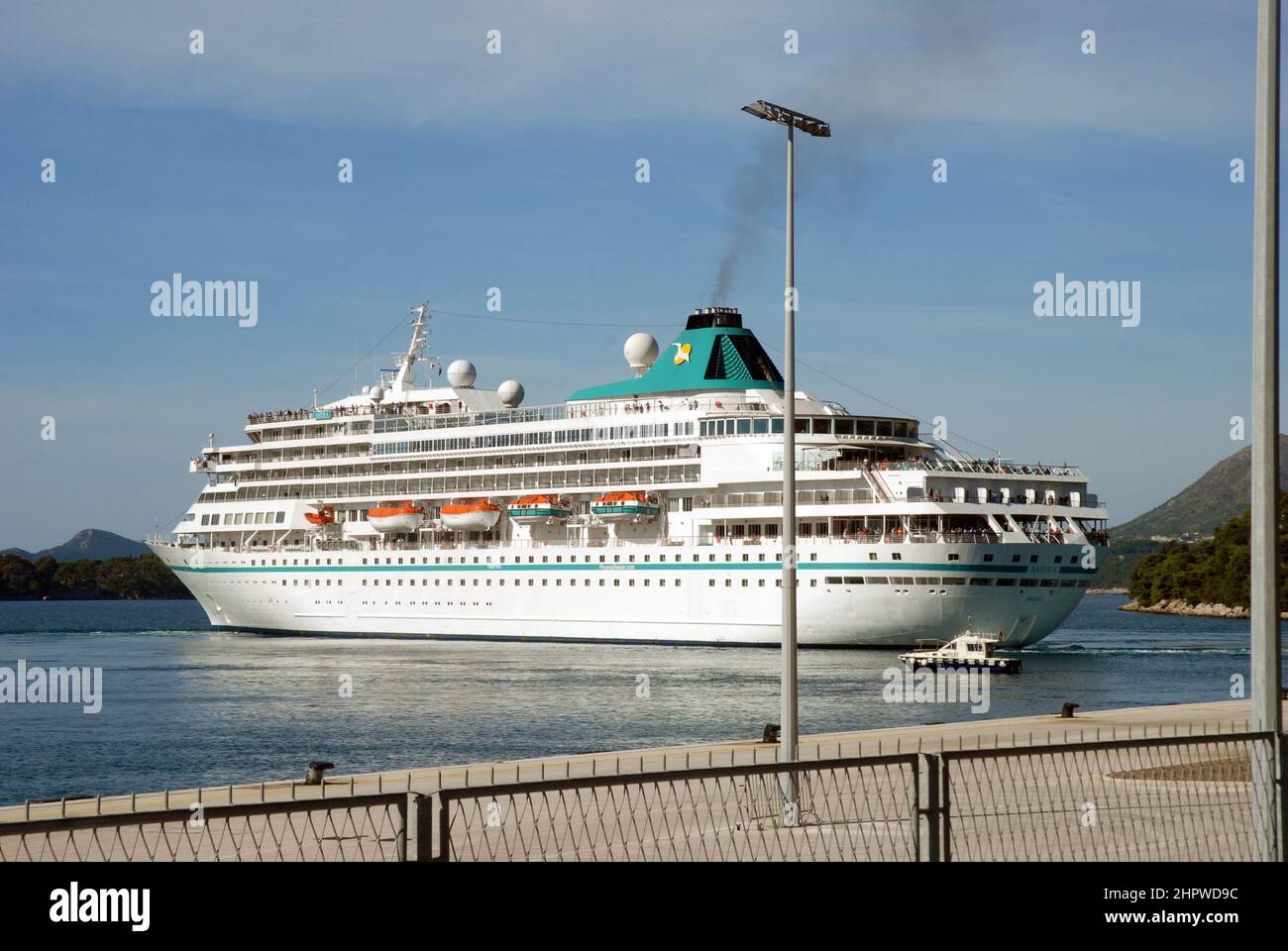 Cruise Ship Amera leaving port of Dubrovnik, Dalmatia, Croatia Stock ...