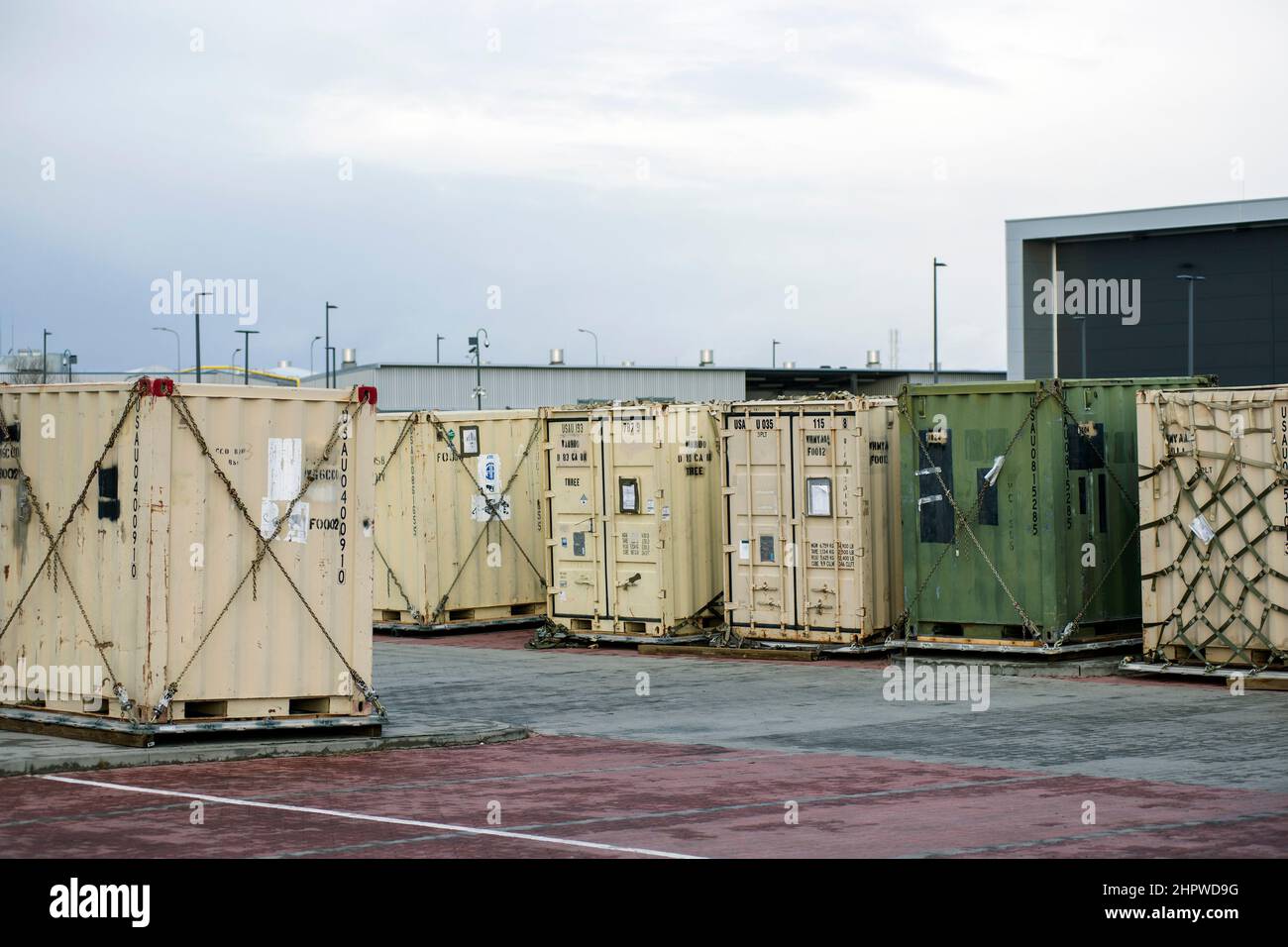 View of containers with the US Army's equipment are seen at the ...