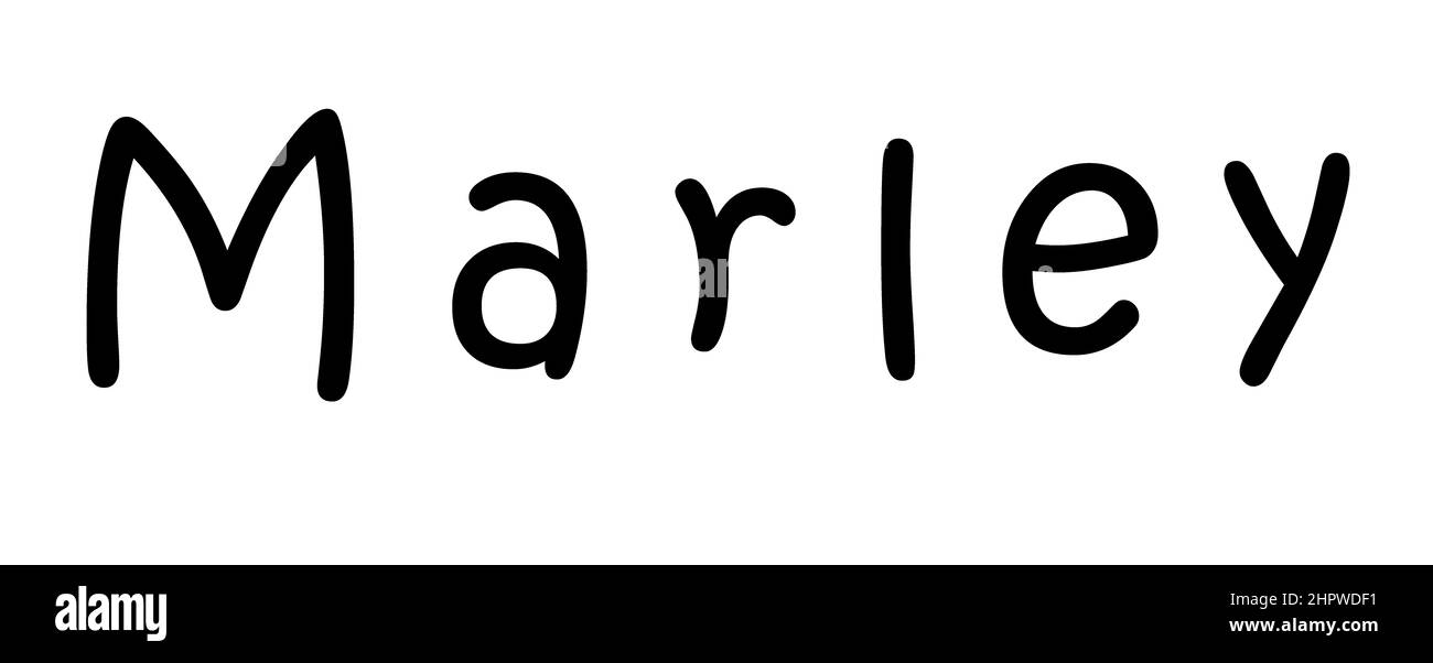 Simple text name design on white Stock Photo - Alamy