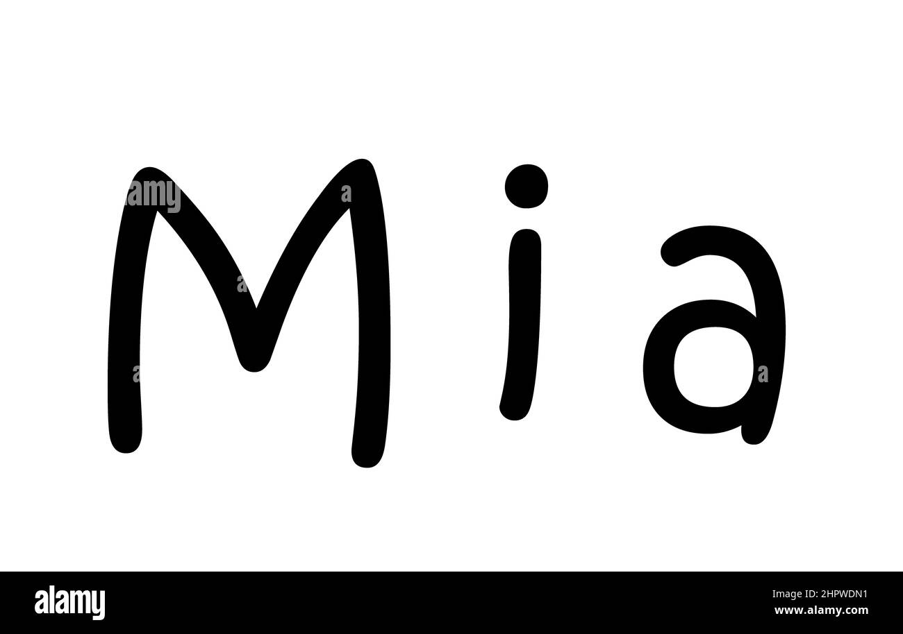 Mia name design Black and White Stock Photos & Images - Alamy