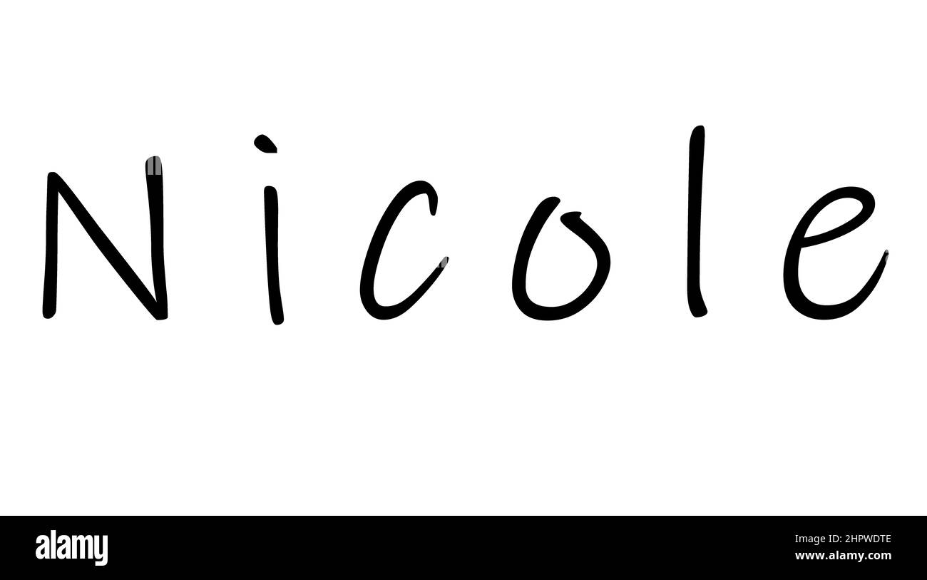 Simple text name design on white Stock Photo - Alamy