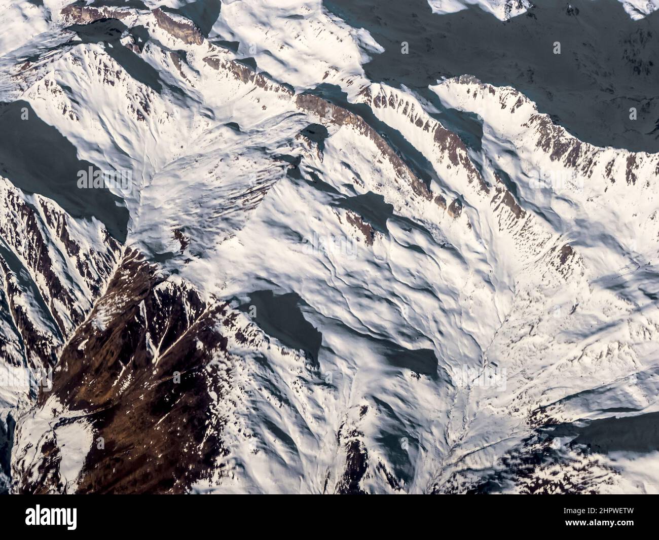 scenic snow covered mountains at the Alps Stock Photo - Alamy