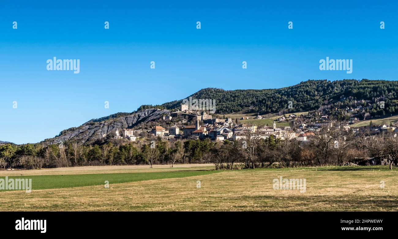 Landscape with houses at Seigne des Alps in France Stock Photo - Alamy