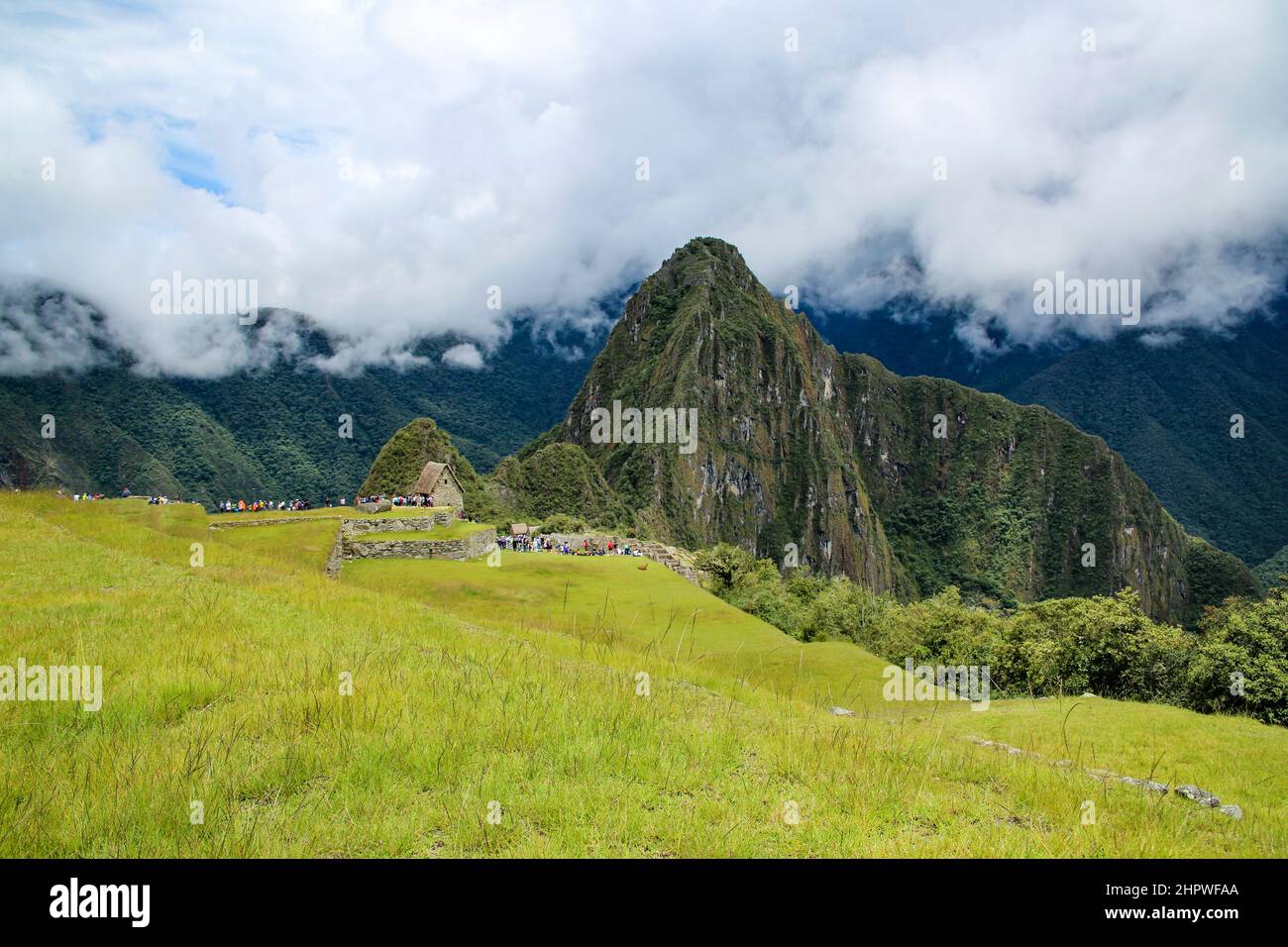 hidden city Machu Picchu in Peru. Machu Picchu is a 15th-century Inca ...