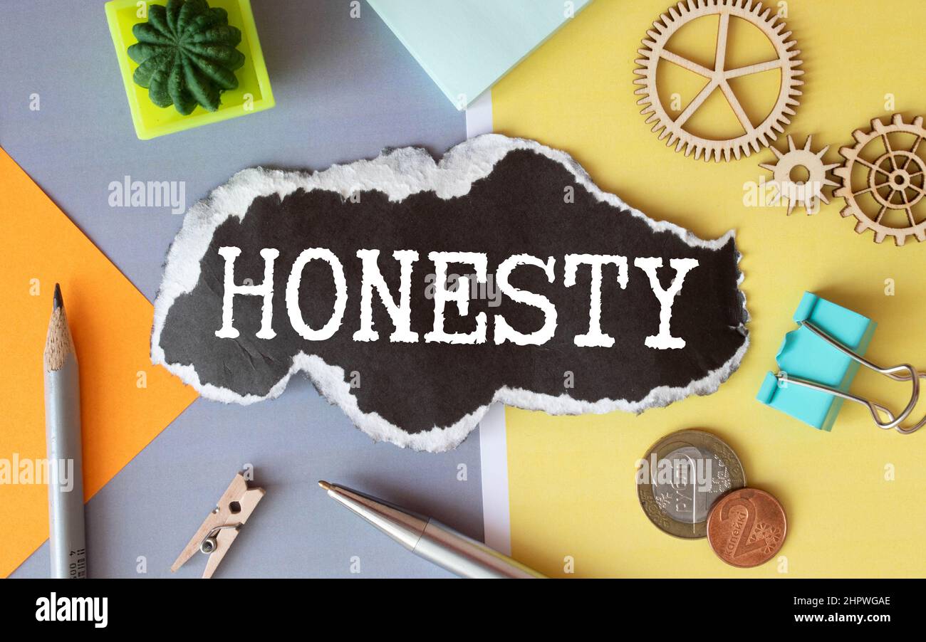 Honesty symbol. The concept word Honesty on wooden circles. Beautiful ...