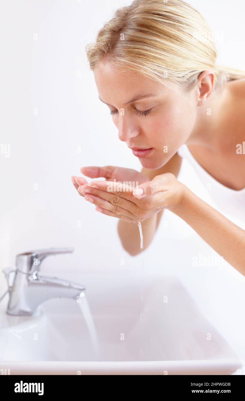 Maintaining healthy and beautiful skin. Shot of an attractive young ...