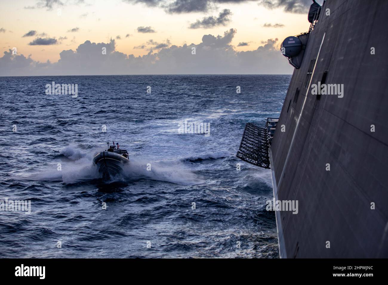 220221-N-HD110-1258 CARIBBEAN SEA - (Feb. 21, 2022) -- A rigid-hull ...