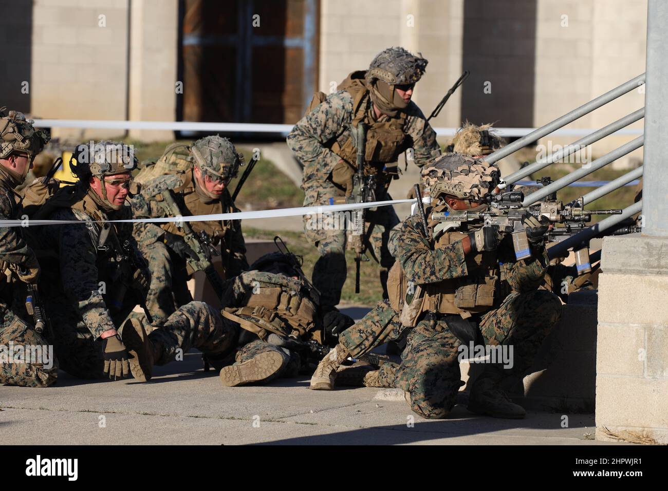 U.S. Marines practice providing tactical combat casualty care while ...