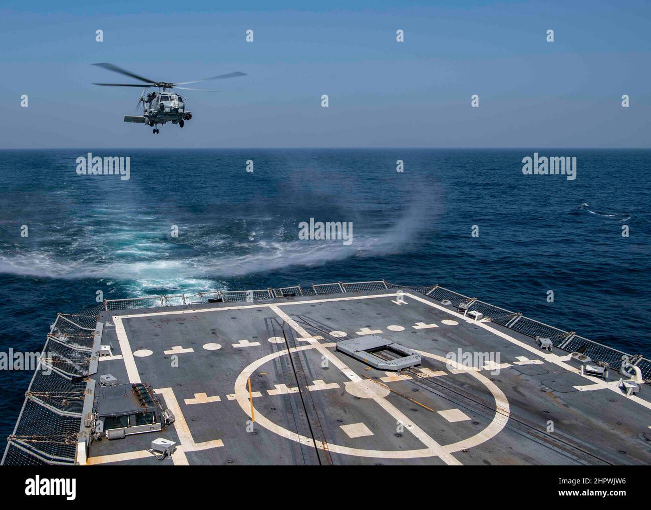 GULF OF OMAN (Feb. 23, 2022) An MH-60R Sea Hawk helicopter, attached to ...
