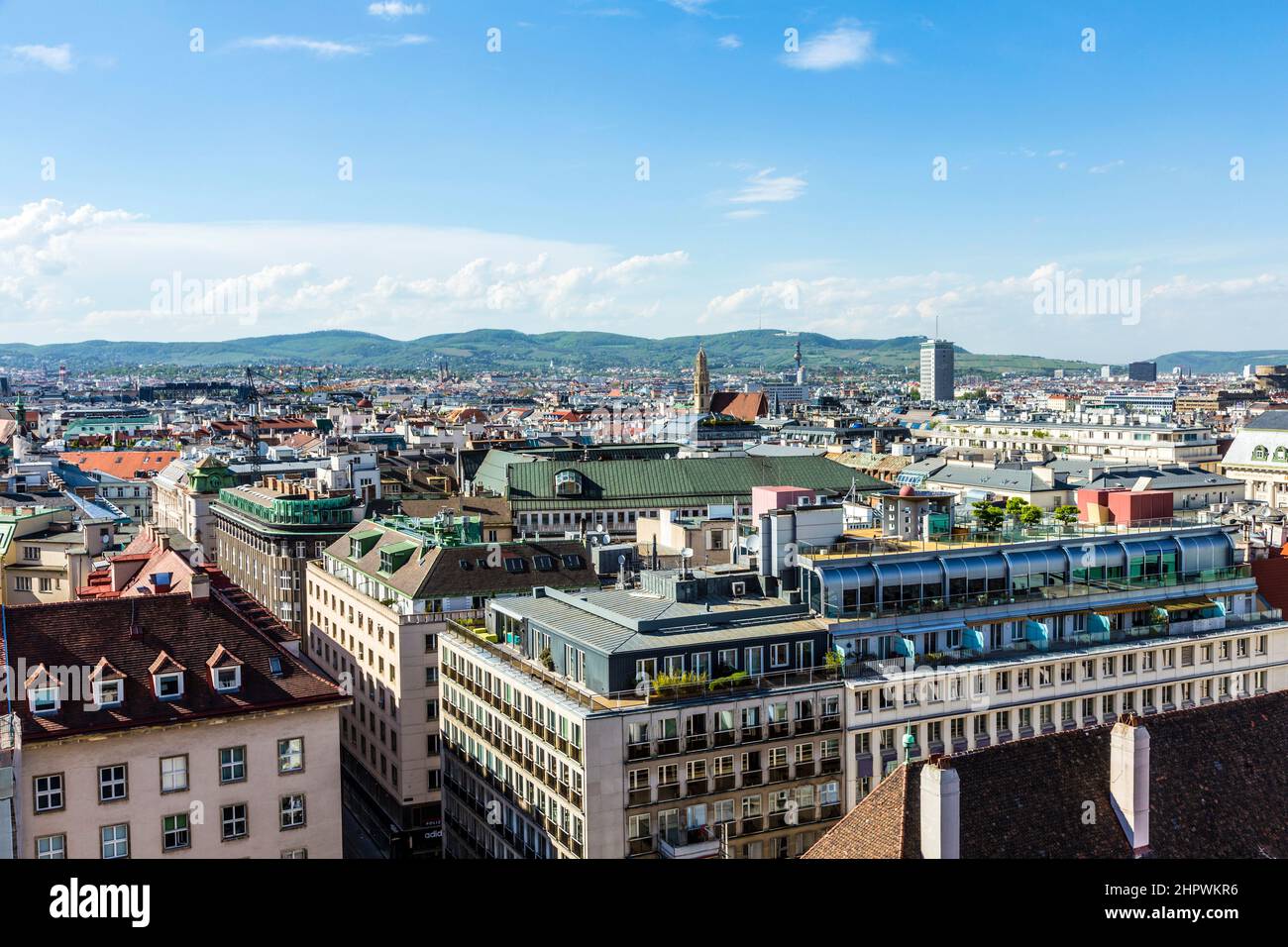 View of Vienna city from the Stephansdom roof, Austria Stock Photo - Alamy