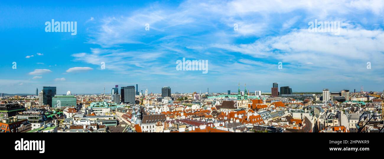 View of Vienna city from the Stephansdom roof, Austria Stock Photo - Alamy