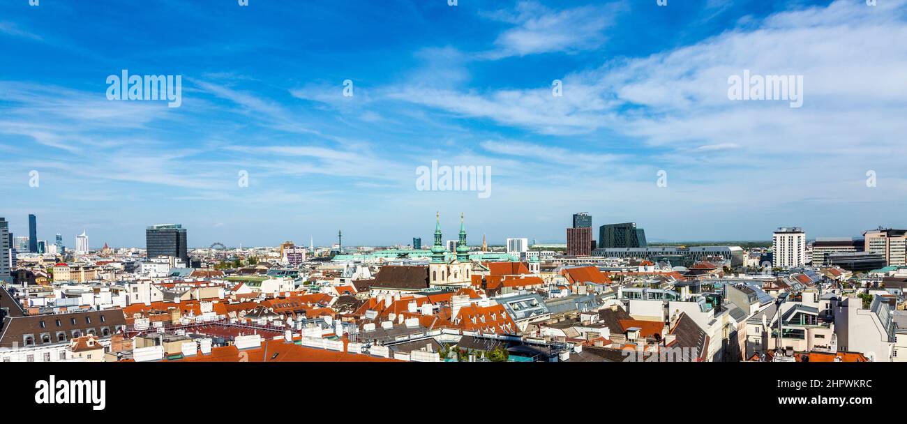 View of Vienna city from the Stephansdom roof, Austria Stock Photo - Alamy
