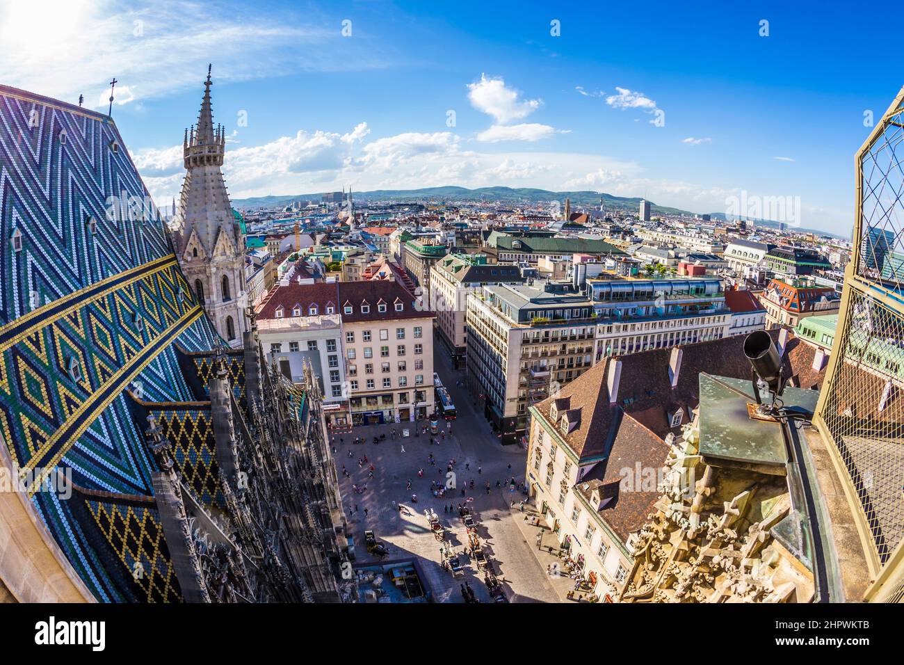 View of Vienna city from the Stephansdom roof, Austria Stock Photo - Alamy