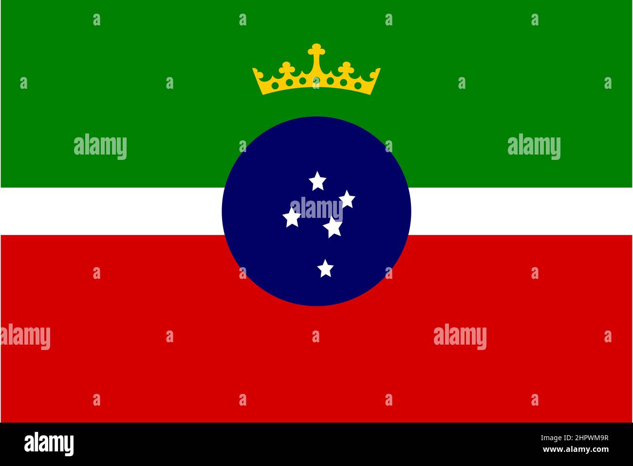 Top view of flag Pindamonhangaba Sao Paulo , Brazil. Brazilian patriot ...