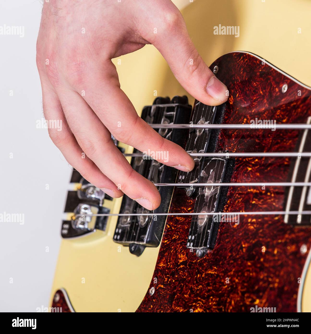 detail of man playing bass guitar Stock Photo - Alamy