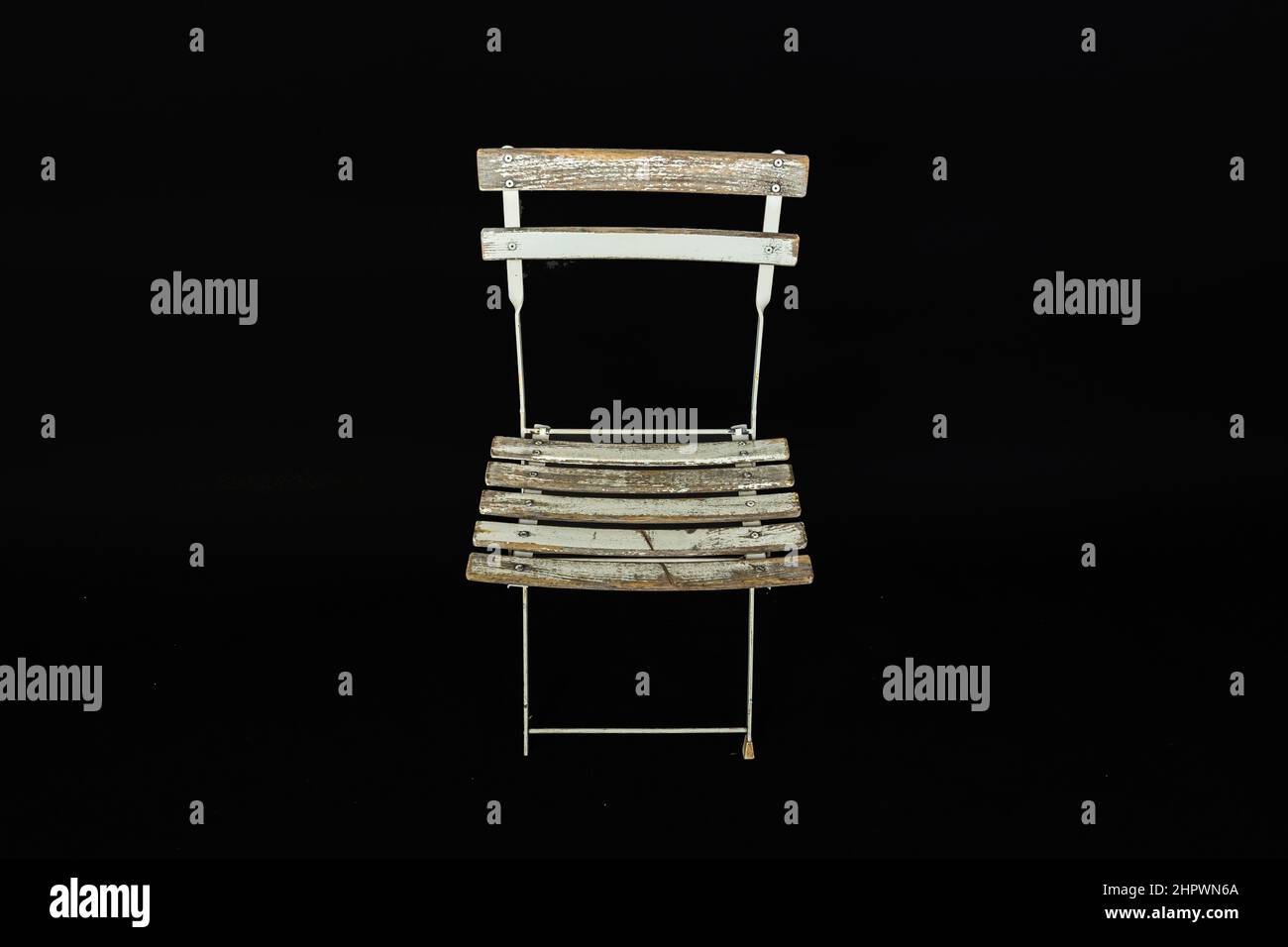 old empty wooden chair isolated on black background Stock Photo - Alamy