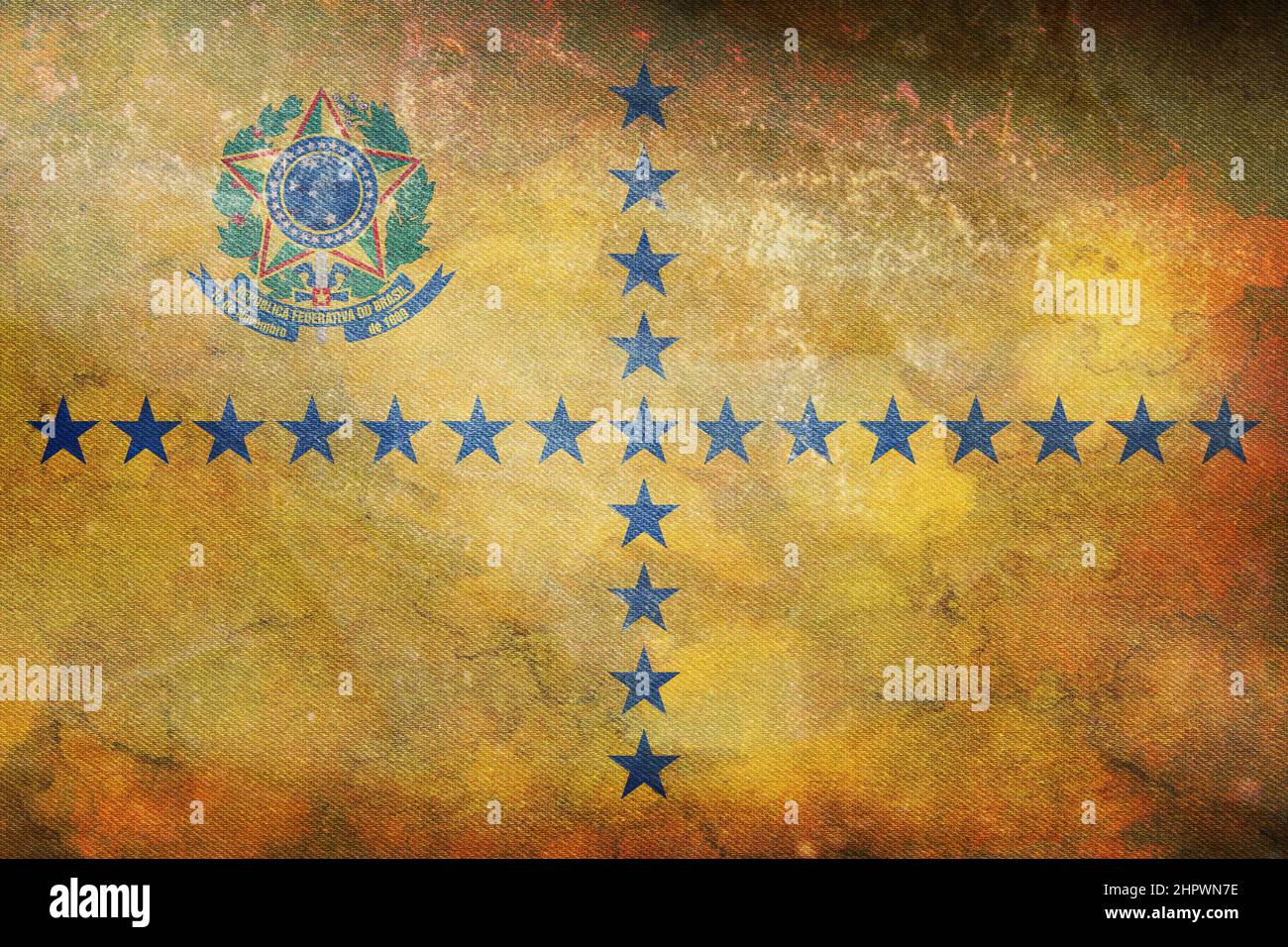 Top view of retro flag the Vice President of Brazil, Brazil with grunge ...