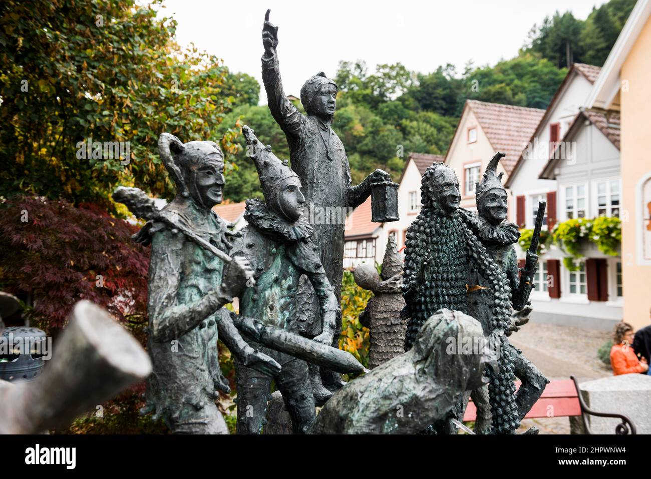 Narrenbrunnen, Wolfach, Ortenau, Black Forest, Baden-Wuerttemberg ...