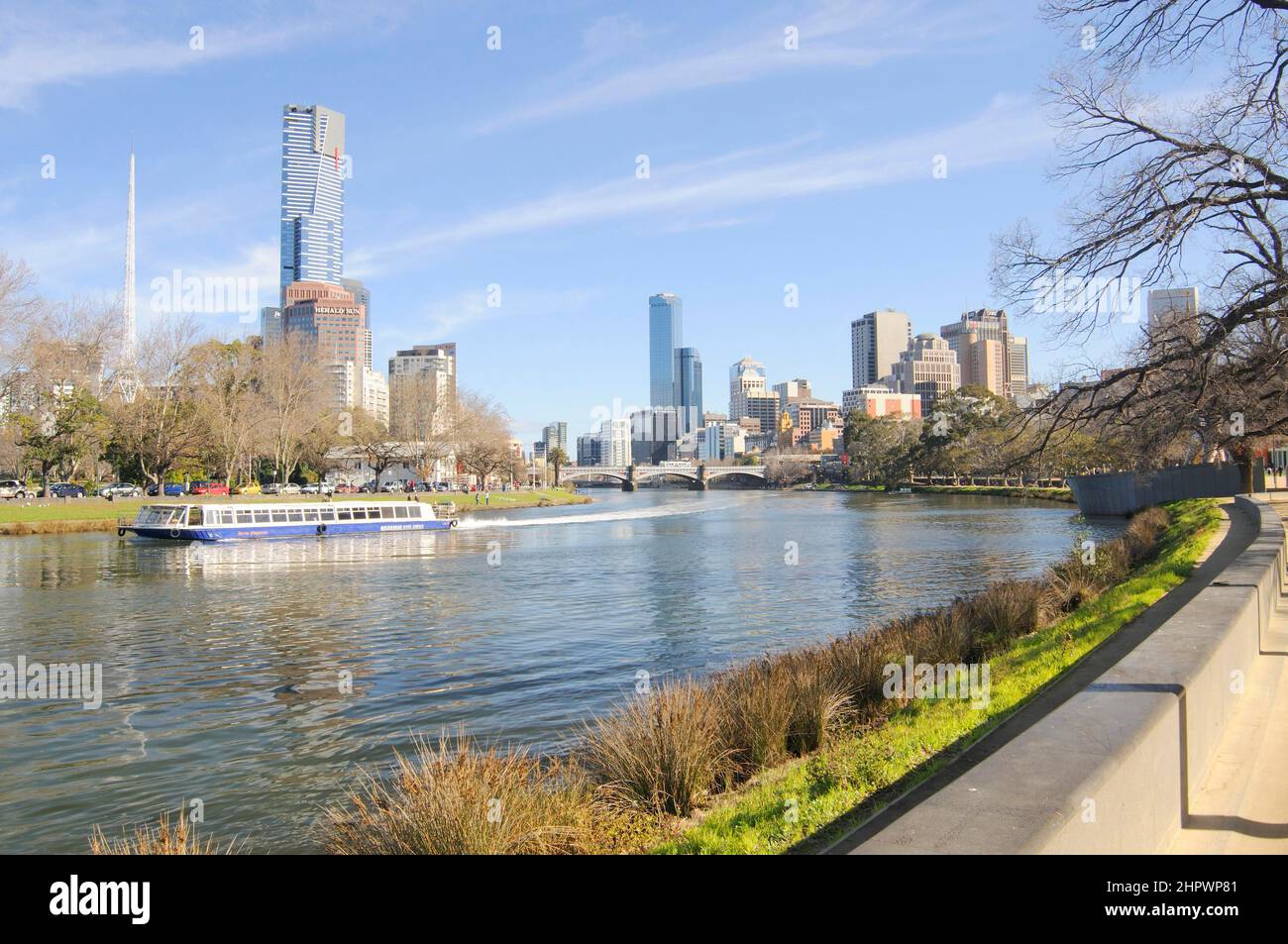 Melbourne, Skyline with the Yarra River, Victoria, Australia Stock ...