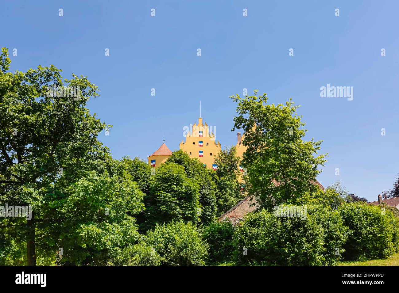 Erbach Castle of the Barons of Ulm-Erbach, coloured shutters, Erbach ...
