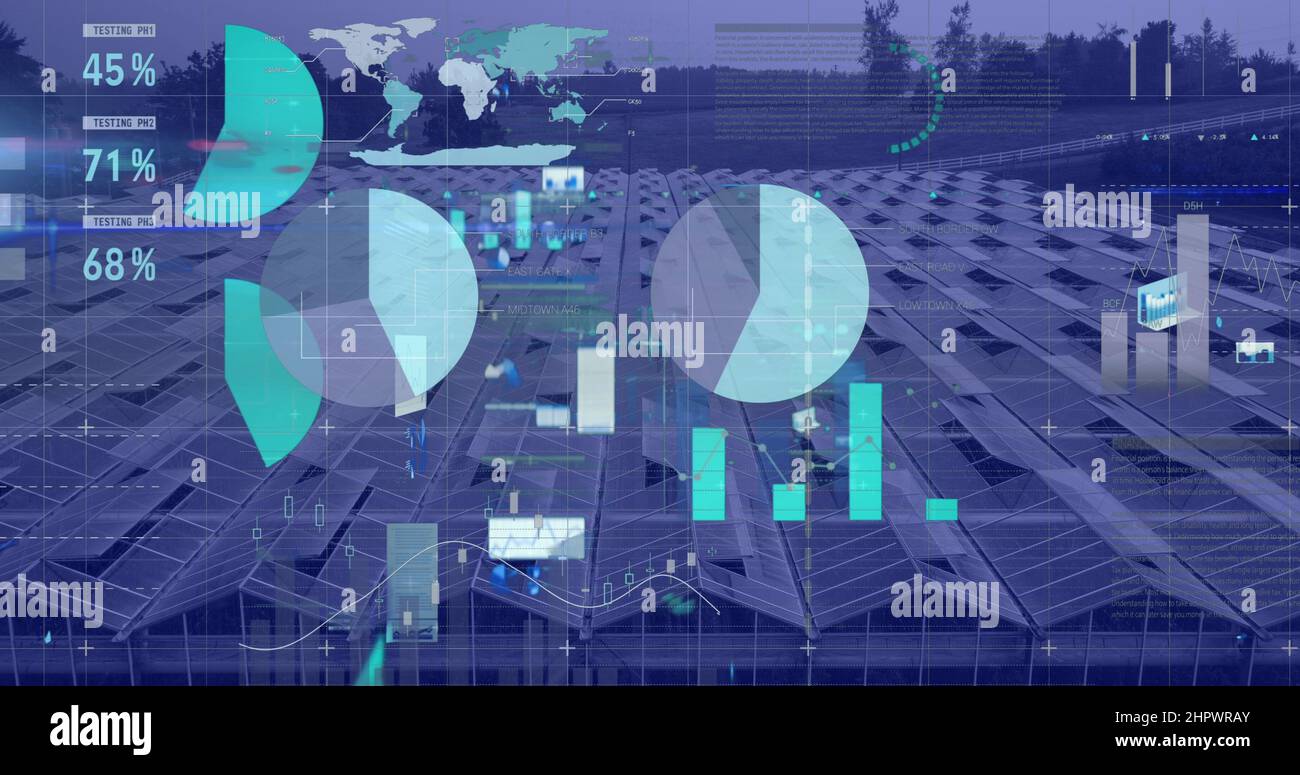 Image of data processing over cityscape Stock Photo - Alamy