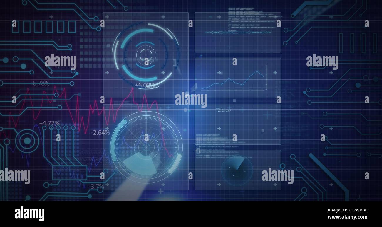 Image of data processing over dark background Stock Photo - Alamy