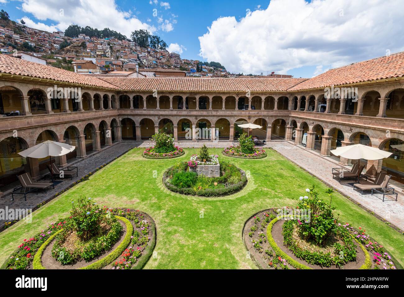 Colonial courtyard at Belmond Hotel Monasterio, Cusco, Peru Stock Photo ...