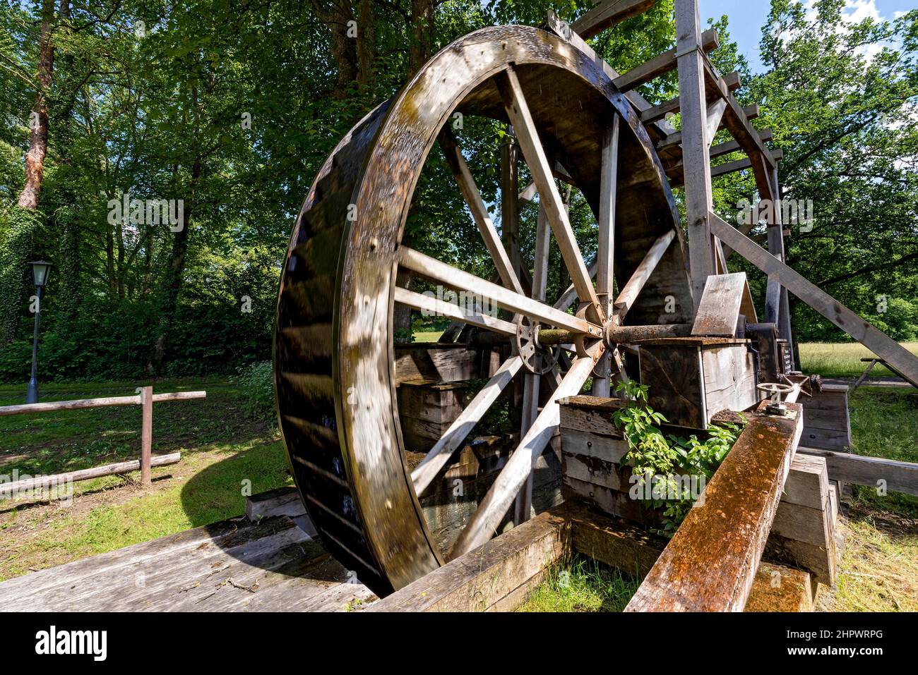 Historic water wheel, brine pump drive, spa park, spa town, Bad ...