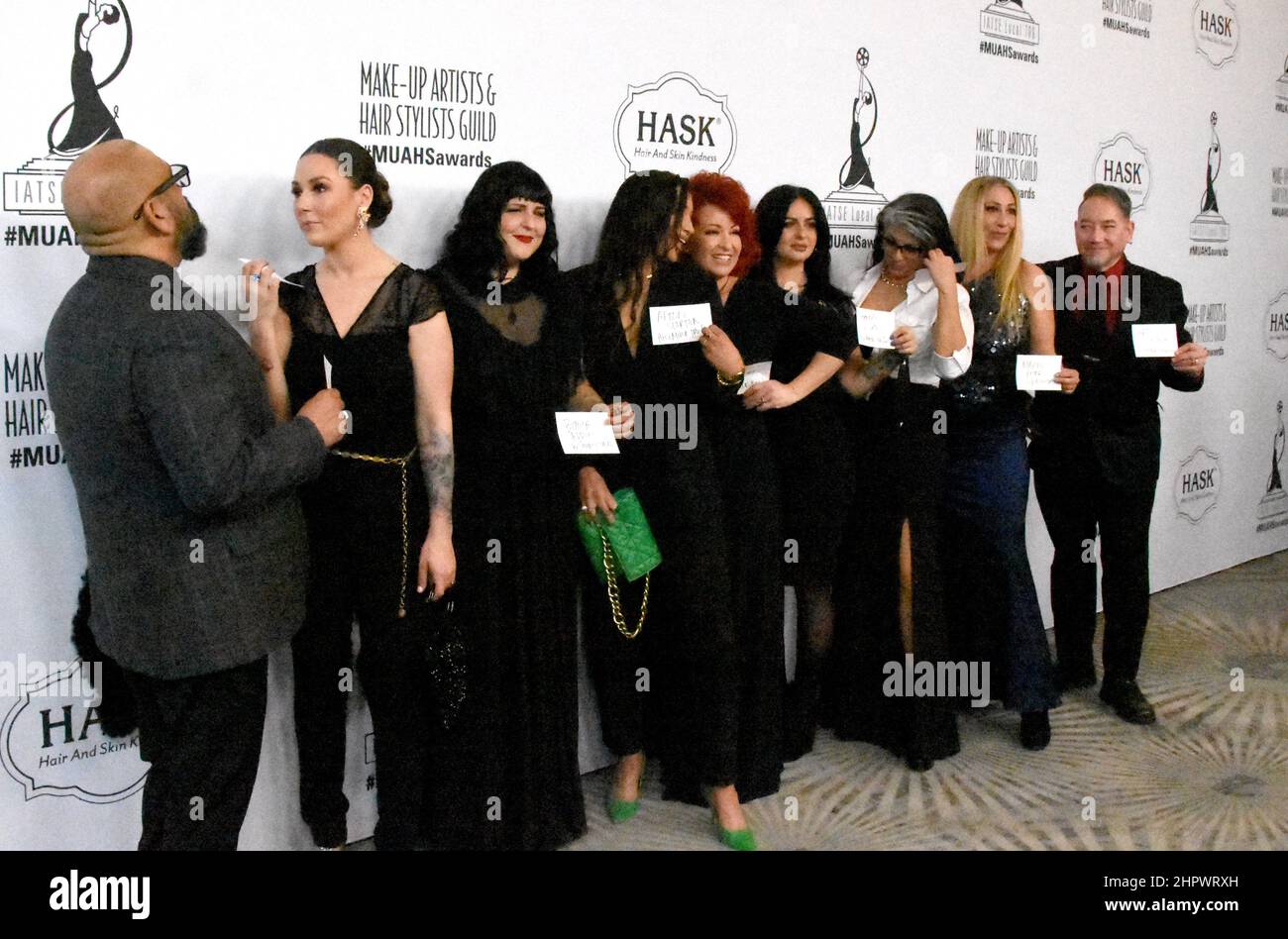 Beverly Hills, California, USA 19th February 2022 Kim Ayers and makeup ...