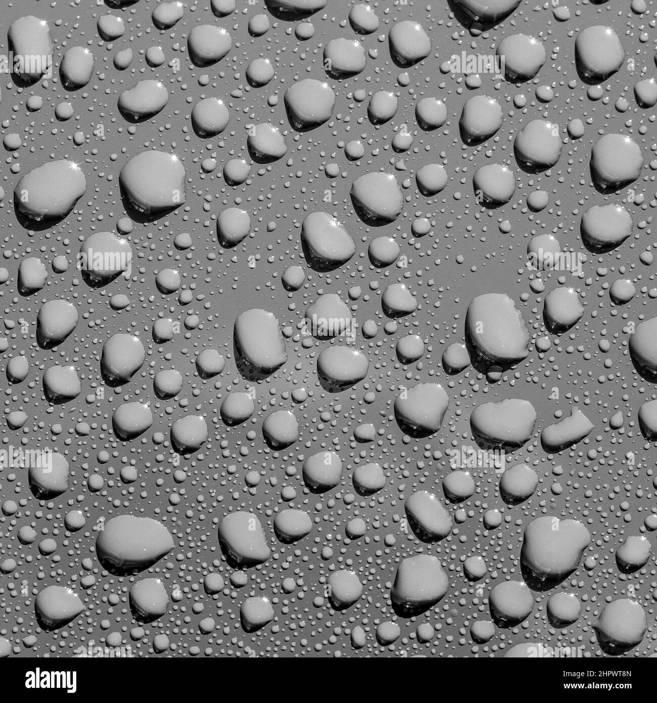 pattern of water drops on a metallic surface Stock Photo - Alamy