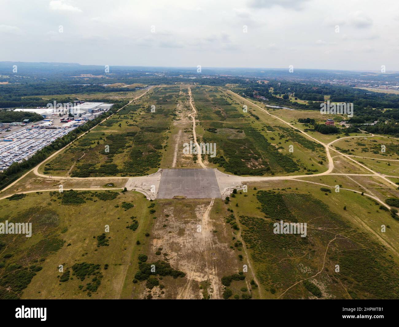 Aerial shot of RAF Greenham Common Stock Photo - Alamy