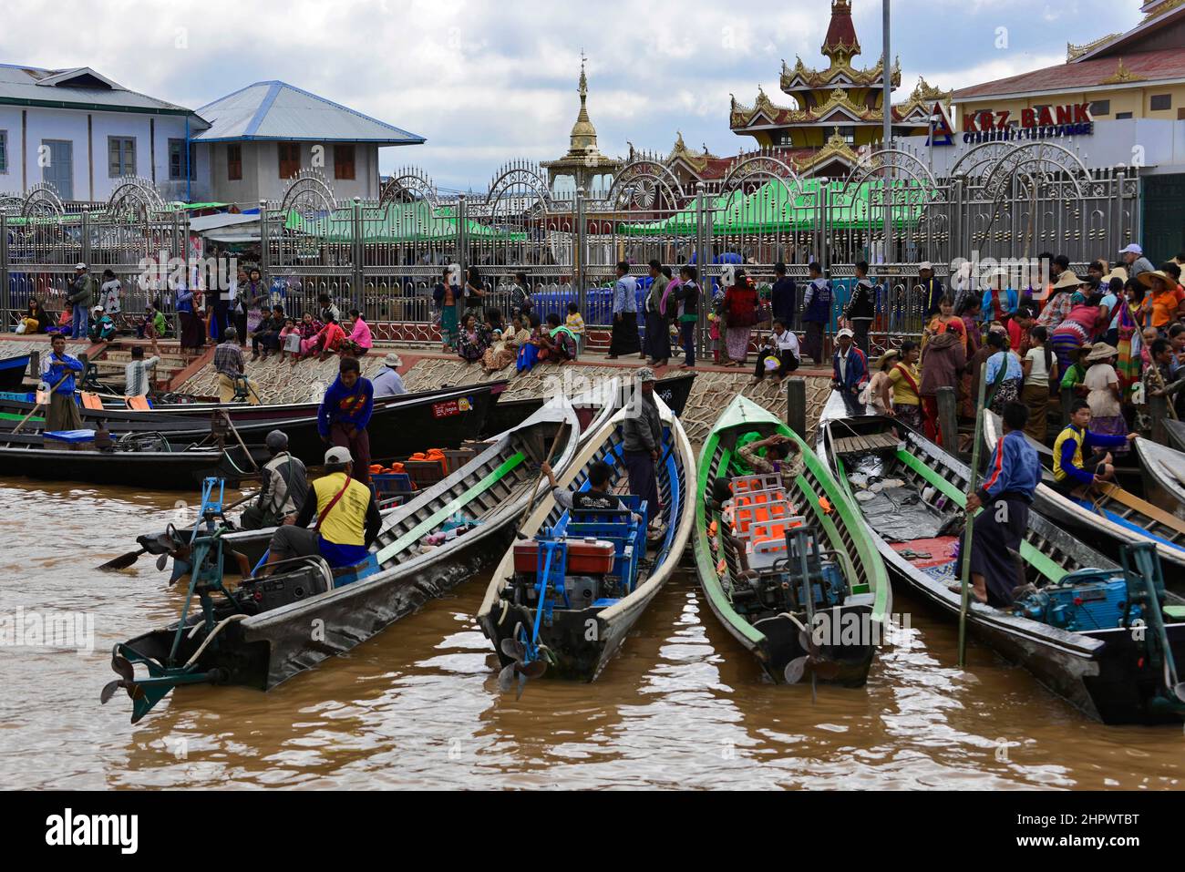 Boats at Inle Lake, Nyaung Shwe, Shan State, Myanmar Stock Photo - Alamy