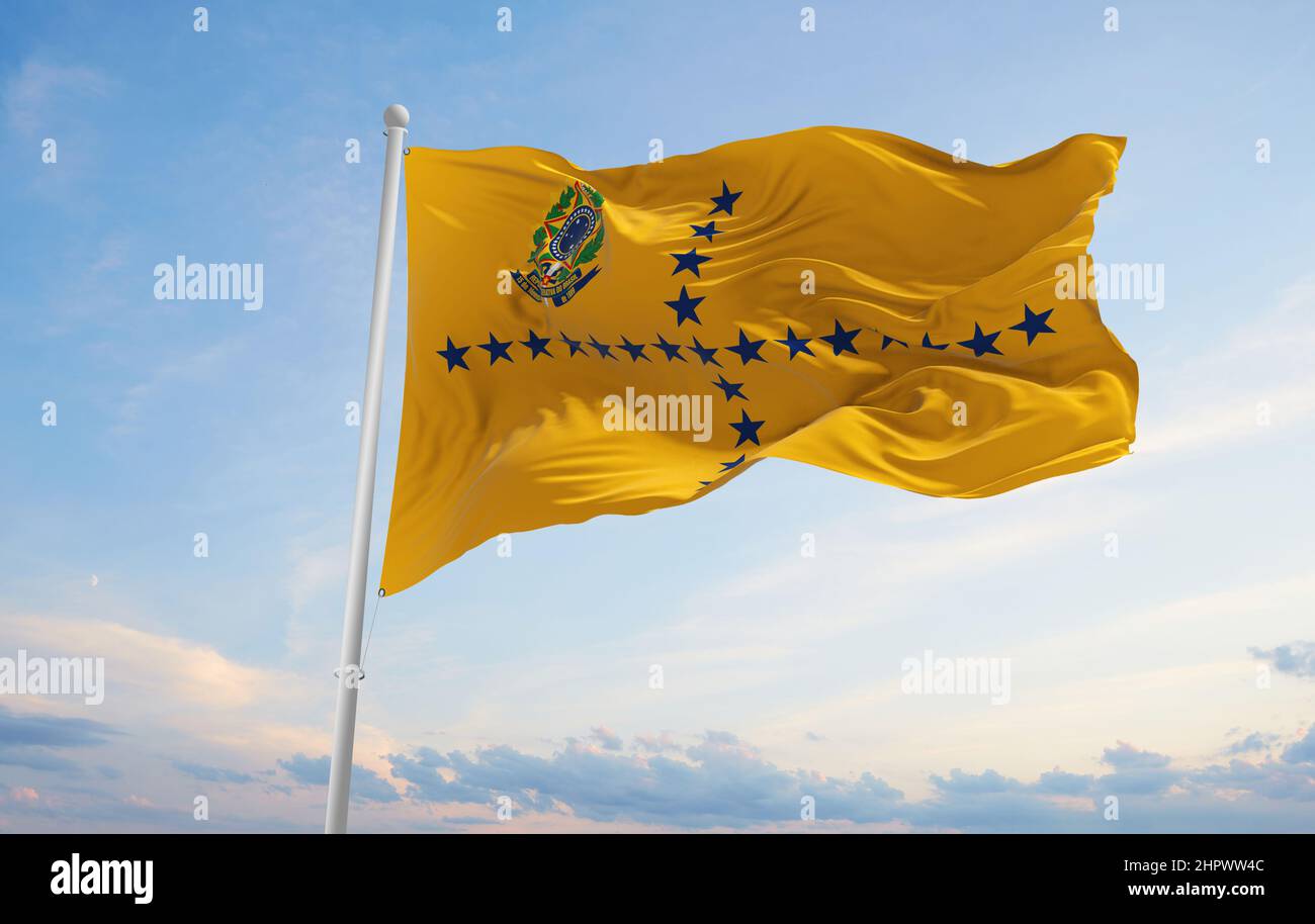 flag of the Vice President of Brazil , Brazil at cloudy sky background ...