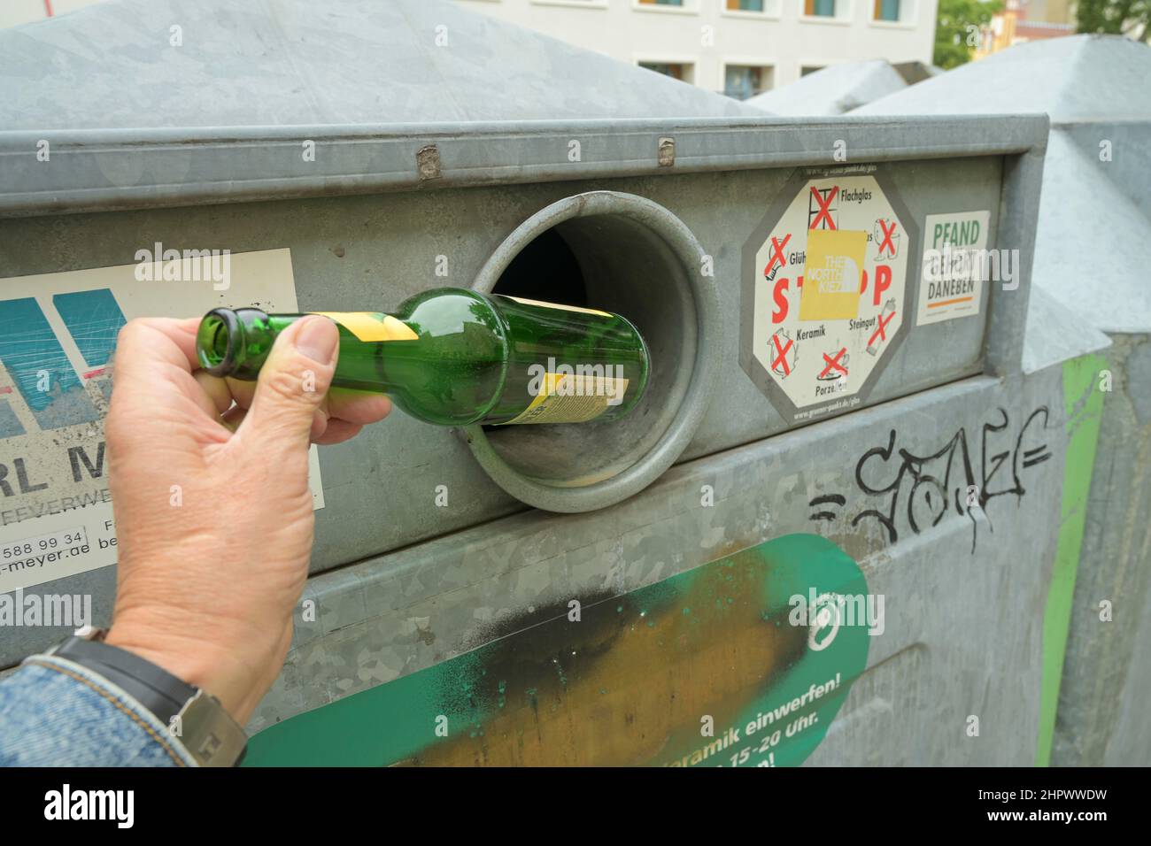 Waste glass bins, Berlin, Germany Stock Photo - Alamy