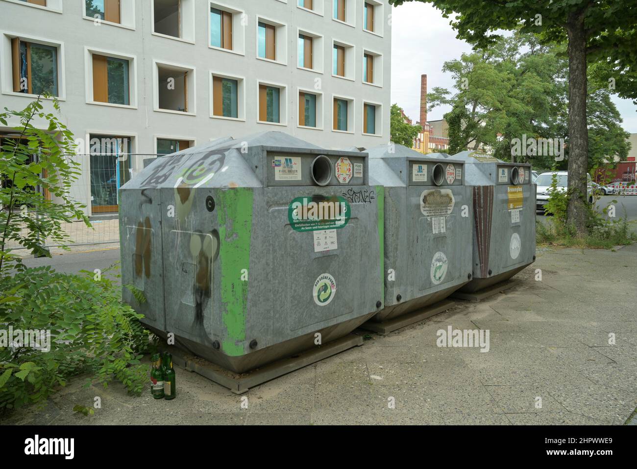 Waste glass bins, Berlin, Germany Stock Photo - Alamy