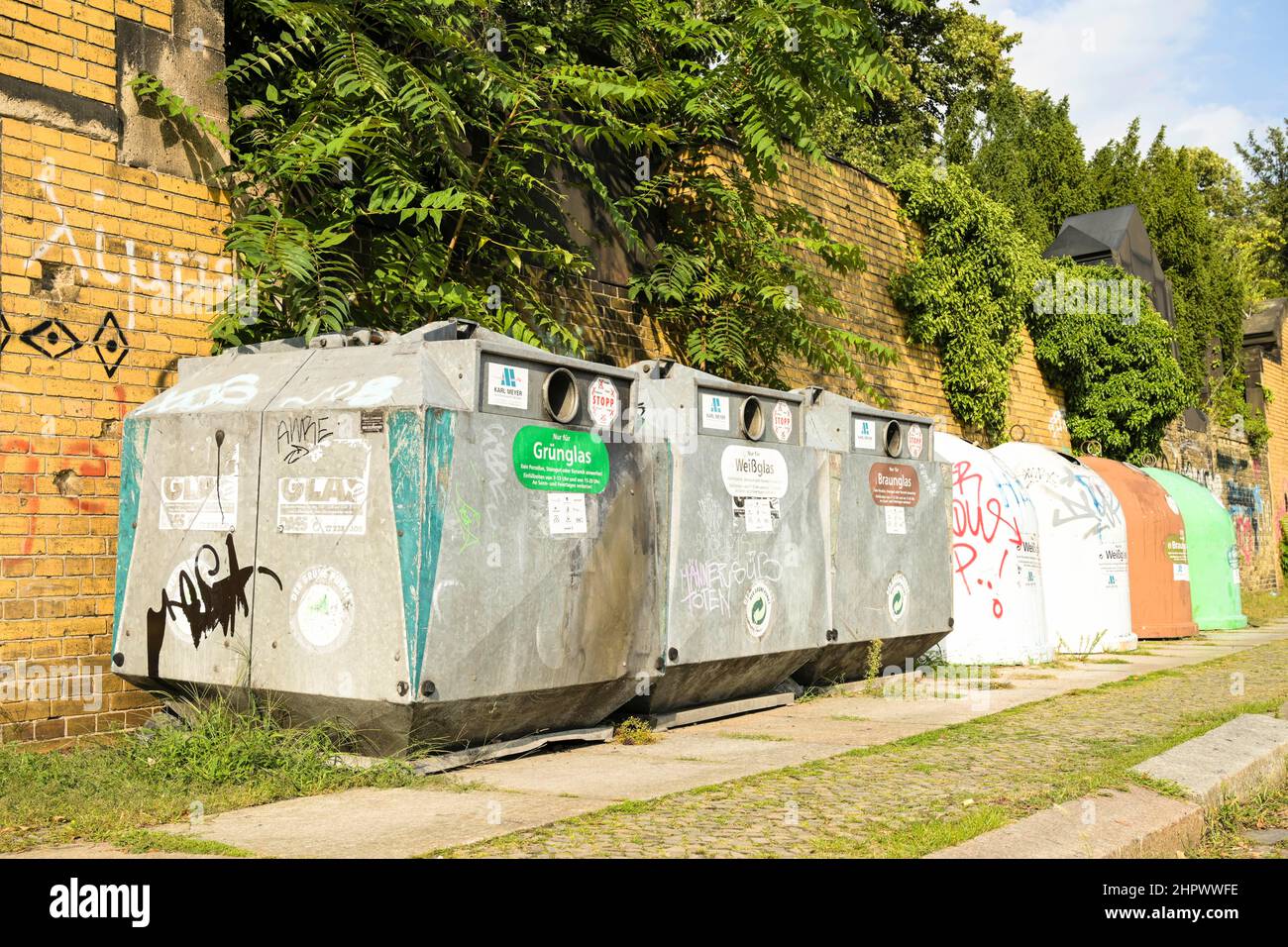 Waste glass bins, Berlin, Germany Stock Photo - Alamy