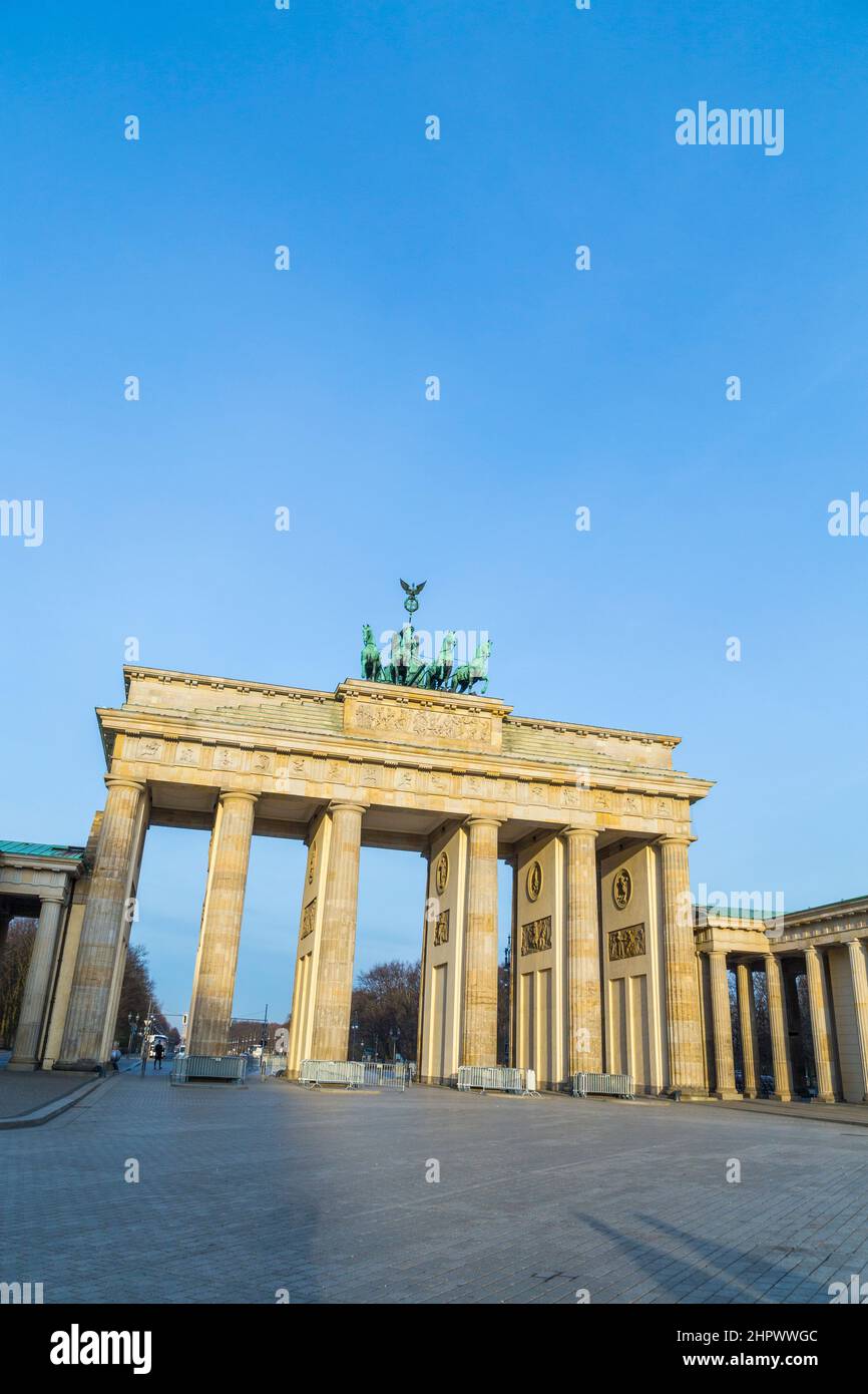famous old Brandenburg gate of Berlin, Germany Stock Photo - Alamy