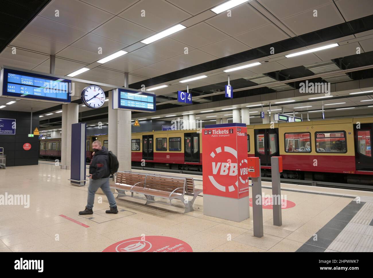 Railway station, S-Bahn, BER Airport, Brandenburg, Germany Stock Photo ...