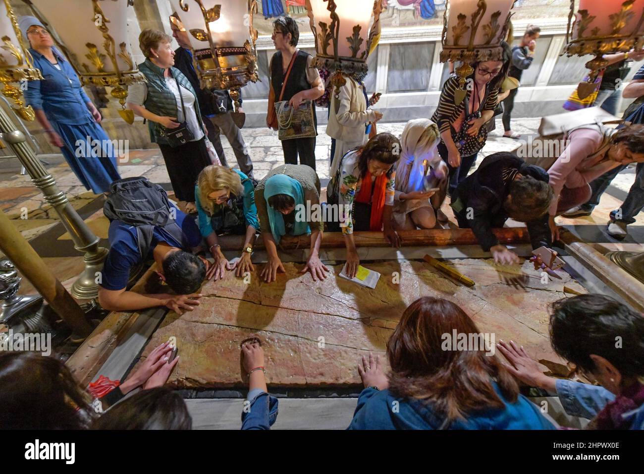 Anointing Stone, Church of the Holy Sepulchre, Jerusalem, Israel Stock ...