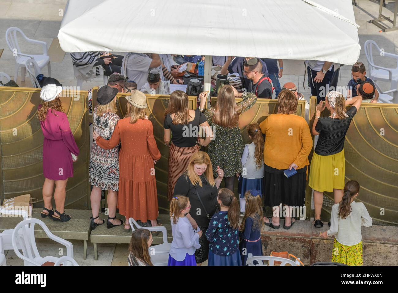Women in the segregated area for woman, Wailing Wall, Jerusalem, Israel ...