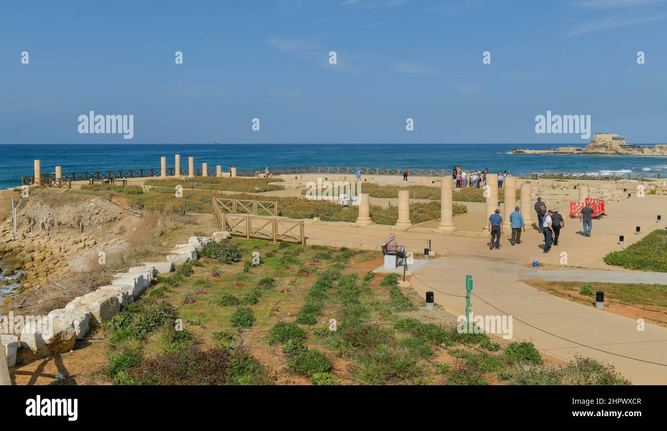 Palace of Herod, excavation site Caesarea, Israel Stock Photo - Alamy
