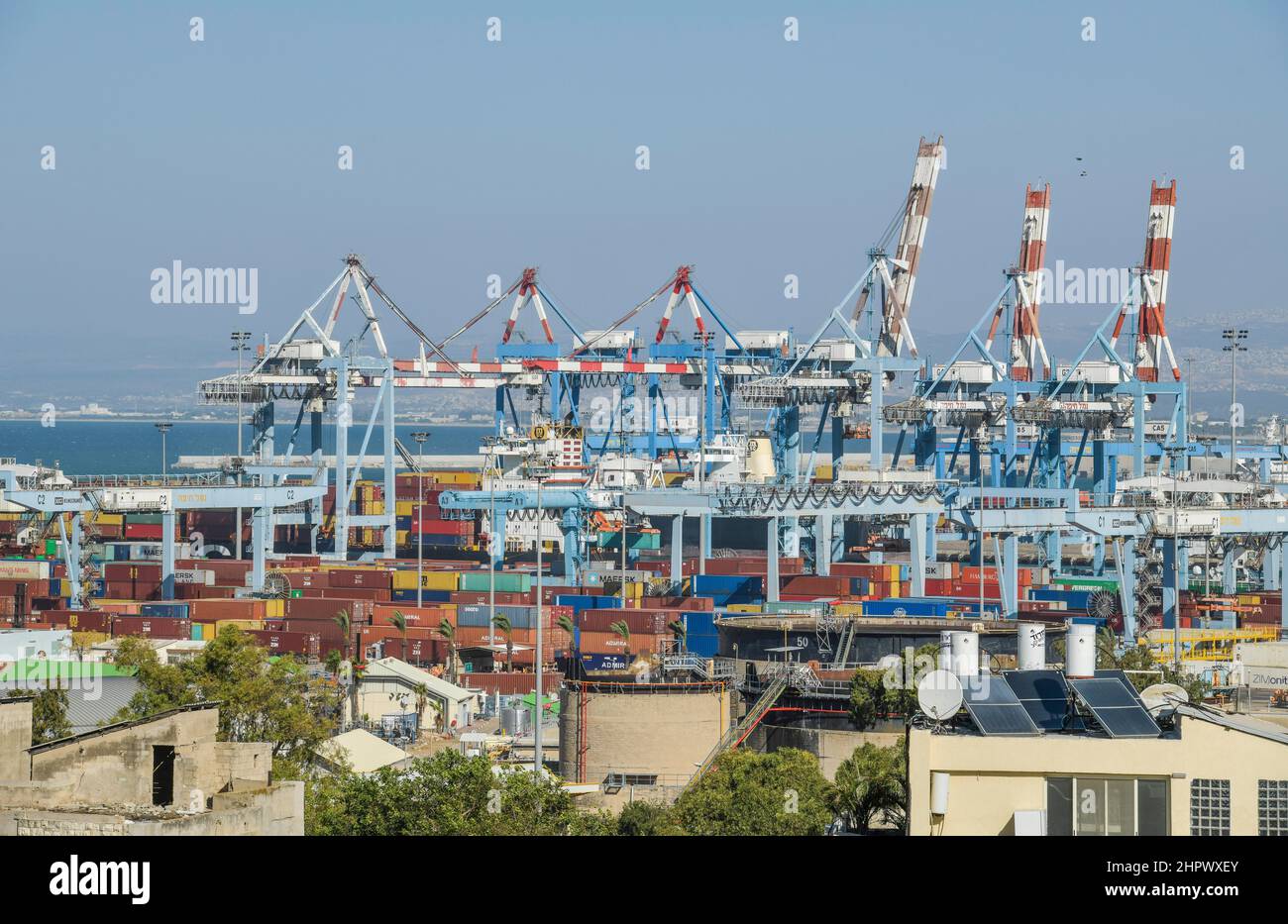 Container port, Haifa, Israel Stock Photo - Alamy