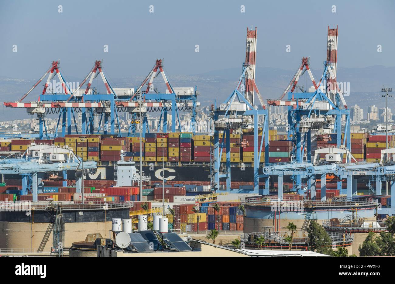 Container port, Haifa, Israel Stock Photo - Alamy