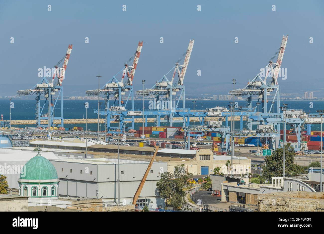 Container port, Haifa, Israel Stock Photo - Alamy