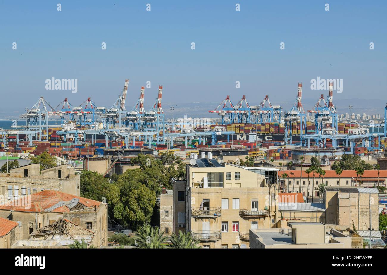 Container port, Haifa, Israel Stock Photo - Alamy