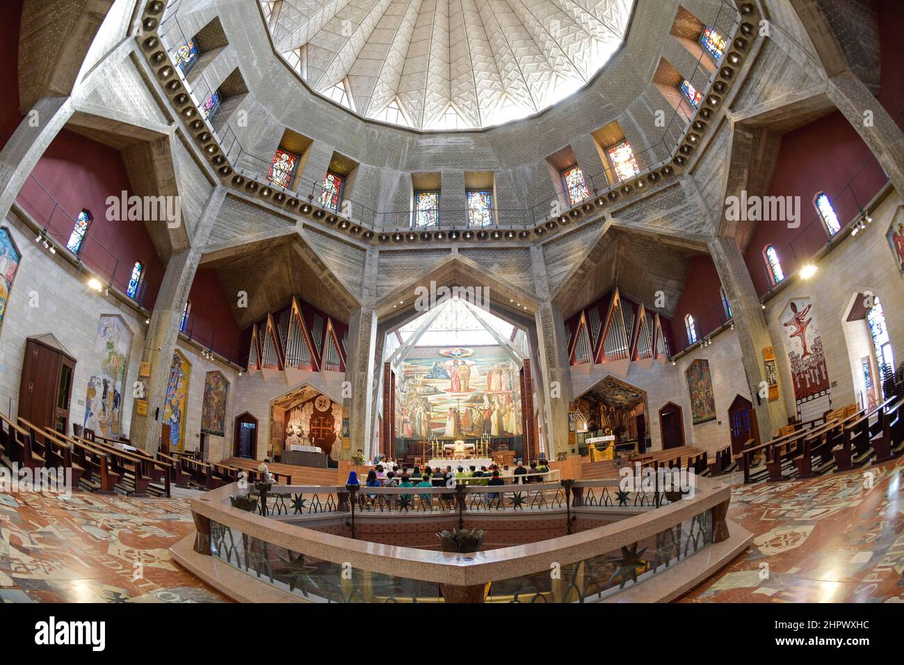 Upper sanctuary, Basilica of the Annunciation, Nazareth, Israel Stock Photo - Alamy