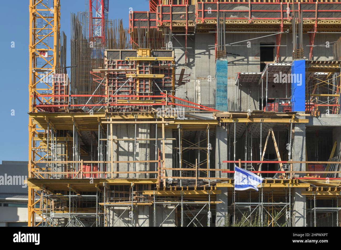 Construction site, new high-rise building, Eliezer Kaplan, Tel Aviv ...
