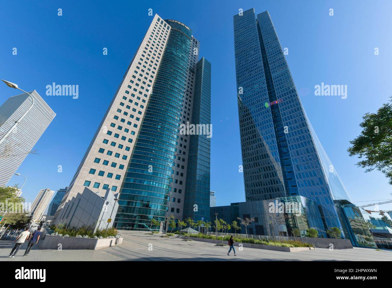 Modern skyscrapers, left Kirya Tower (aka HaYovel Tower) right Azrieli ... Modern skyscrapers, left Kirya Tower (aka HaYovel Tower) right Azrieli ...