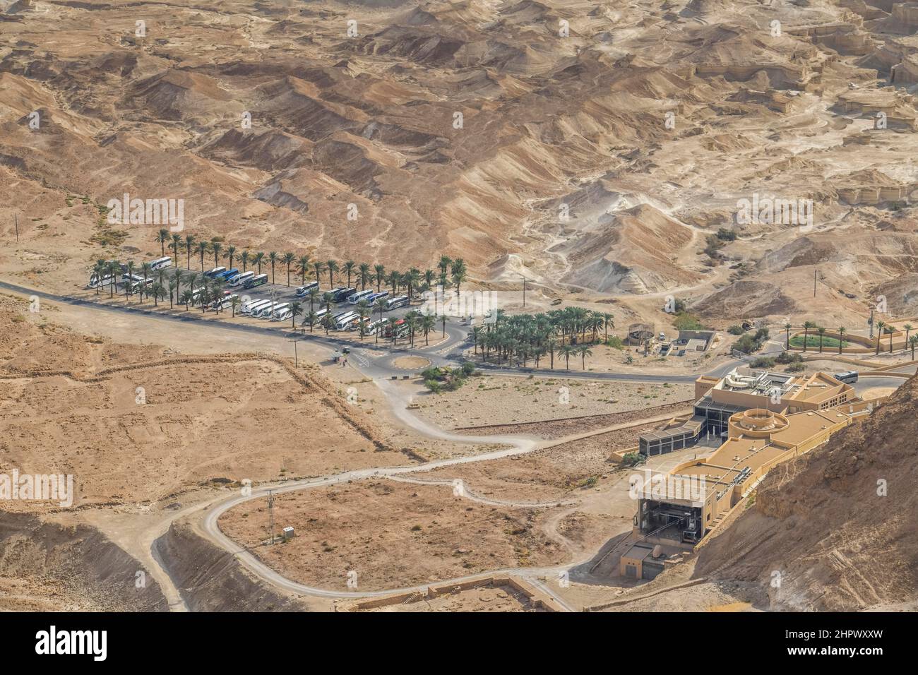 Eastern car park, fortress complex, ruins of Masada, Israel Stock Photo ...